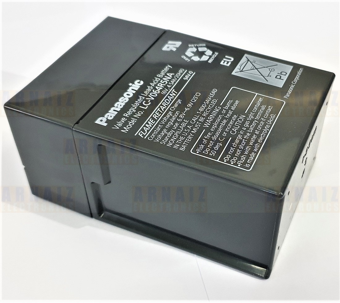 Panasonic 6V 4.5Ah SLA Rechargeable Battery LC-V064R5NA Valve Regulated ...