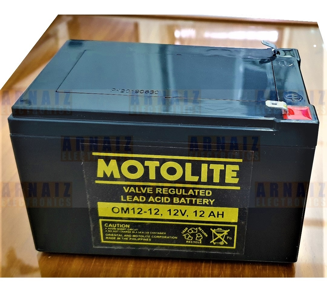 Motolite 12V 12Ah SLA Battery OM12-12 - Arnaiz Electronics and ...