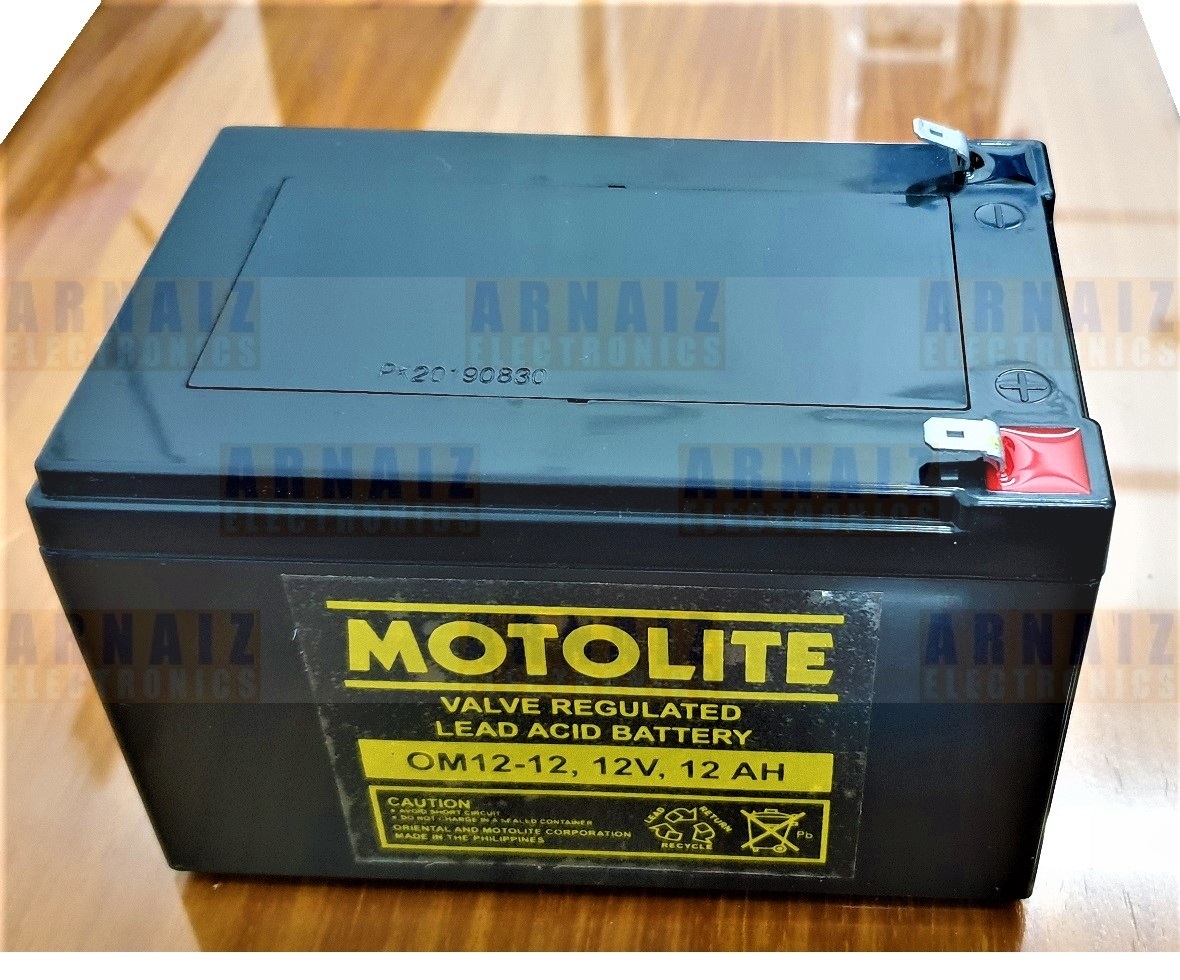 Motolite 12V 12Ah SLA Battery OM12-12 - Arnaiz Electronics and ...